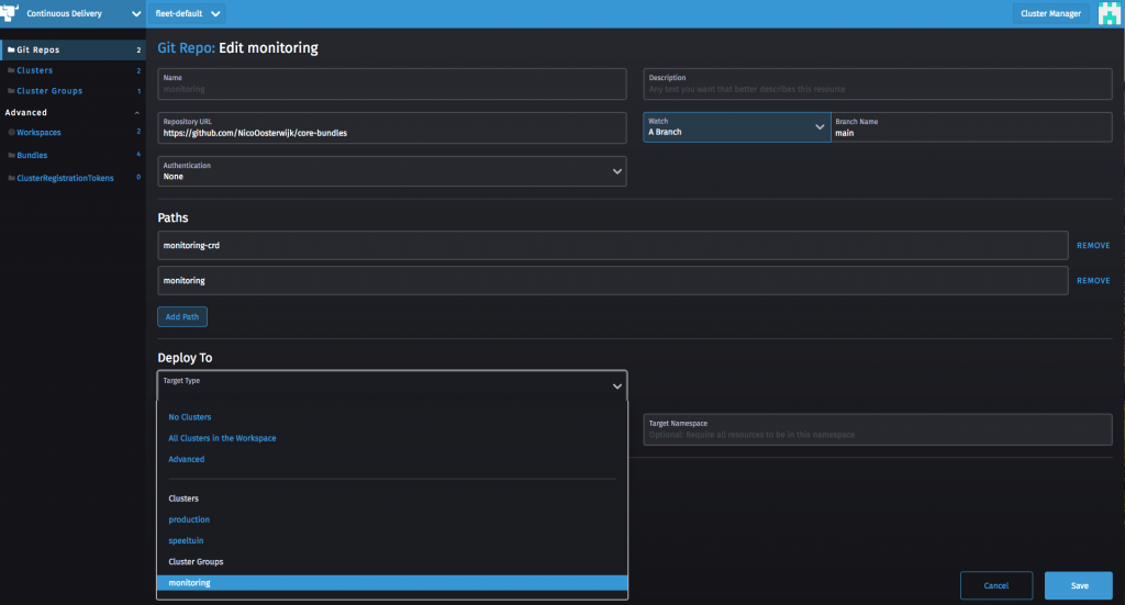 Setting up Fleet - Continuous Delivery with Rancher